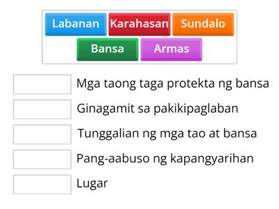 Unang digmaan pandaigdig - Aktibidad sa pagtuturo