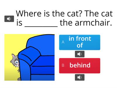 Prepositions in front of behind between - Teaching resources