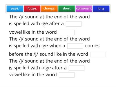Dge and ge words - Teaching resources