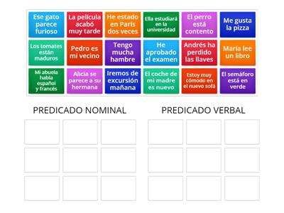 Predicado nominal verbal - Recursos didácticos