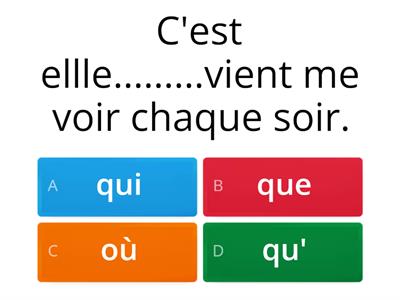 Les pronoms relatifs qui que dont ou - Teaching resources