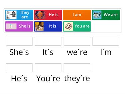 Verb to be affirmative full and contractions - Recursos didácticos