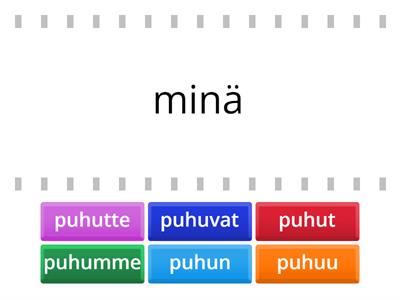 Verbit puhua - Tehtävät