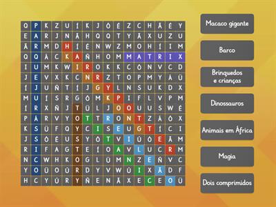 Sopa de letras filmes - Recursos de ensino