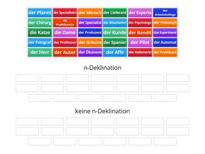 N deklination - Unterrichtsmaterialien