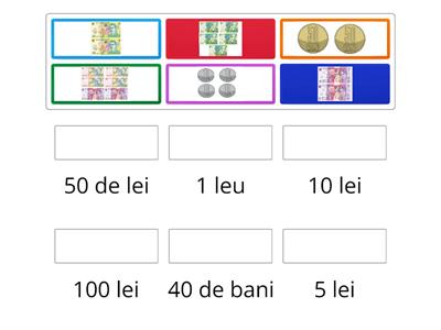 Monede si bancnote clasa pregatitoare - Resurse didactice