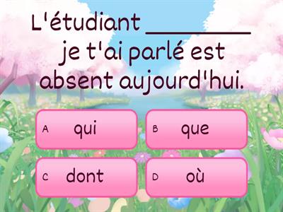 Pronoms relatifs qui que et où - Teaching resources
