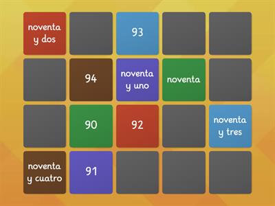 Numeros del 90 - Recursos didácticos