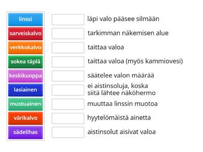 Ihmisen osat - Tehtävät