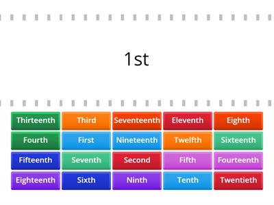 Numbers Ordinal quiz - Teaching resources