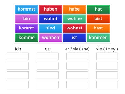 Regelmäßige verben - Unterrichtsmaterialien