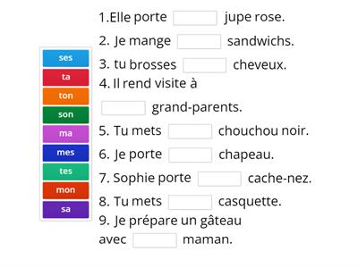 Les adjectifs possessifs - Teaching resources