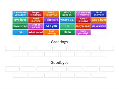 Say hello and goodbye - Recursos didácticos