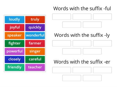 Suffixes ly ful less - Teaching resources