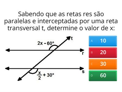 Retas paralelas transversal - Recursos de ensino