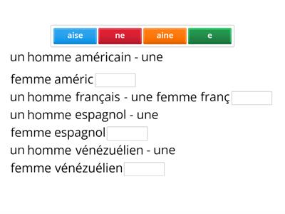 Adjectifs masculin et féminin - Ressources pédagogiques