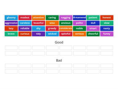 Good and bad - Teaching resources
