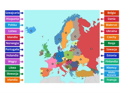 Mapa Europy wszystkie kraje - Materiały dydaktyczne