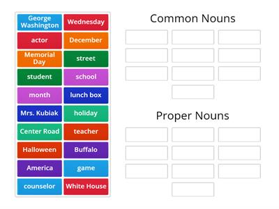 Common proper noun game - Teaching resources