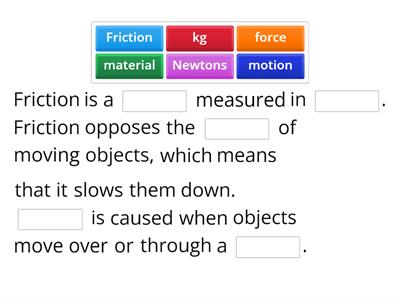Friction - Teaching resources