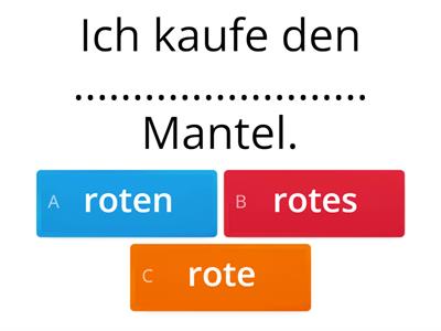 Adjektive nach dem bestimmten artikel - Unterrichtsmaterialien