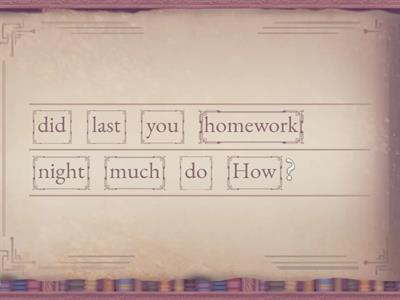 Simple past words in order - Recursos didácticos