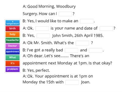 Making appointment - Teaching resources