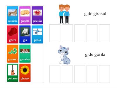 Palabras con g - Recursos didácticos