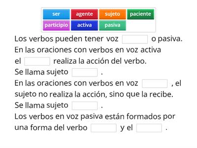 Voz pasiva y voz activa - Recursos didácticos