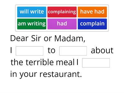 Complaint letter - Teaching resources