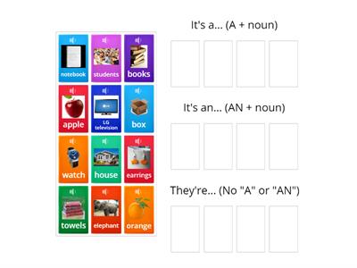 Indefinite article a an - Recursos didácticos