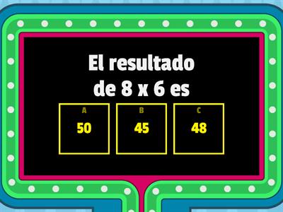 Tablas de multiplicar por 8 y 9 - Recursos didácticos