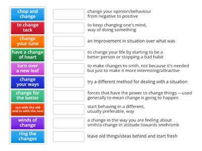 Idioms about change - Учебные ресурсы