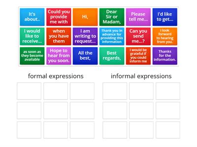 Formal informal expressions - Recursos didácticos