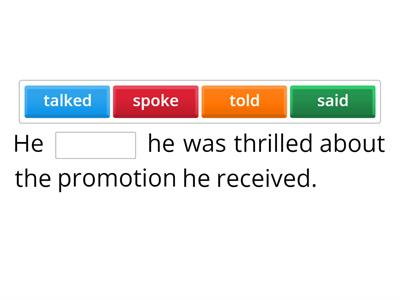 Speak talk tell say - Teaching resources