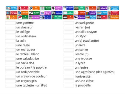 Les fournitures scolaires - Teaching resources