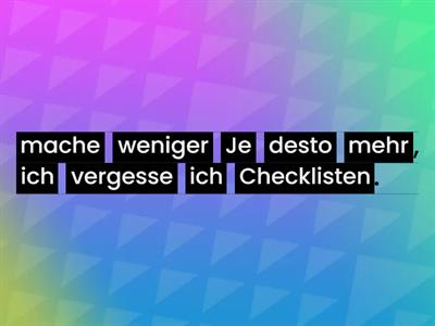 Je umso desto - Unterrichtsmaterialien