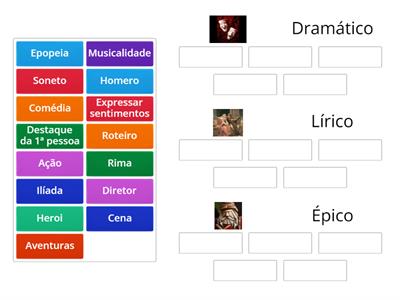 Gêneros literários lirico epico dramatico - Recursos de ensino