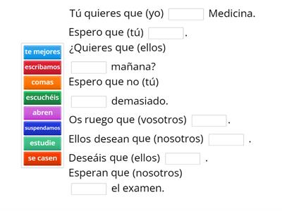 Presente de subjuntivo - Recursos didácticos