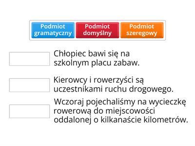 Rodzaje podmiotów klasa6 - Materiały dydaktyczne