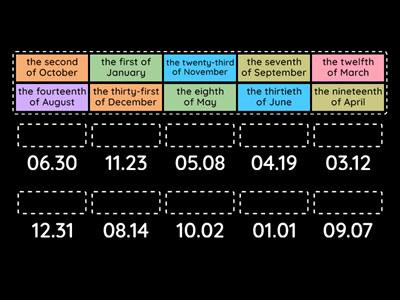 Dates - Teaching resources