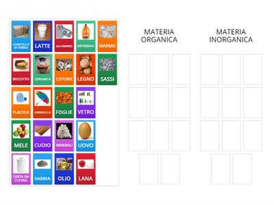 Materia Organica e inorganica - Risorse didattiche