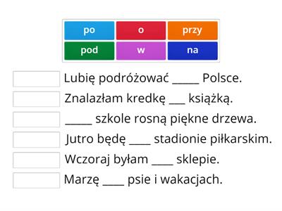 Przyimek klasa4 - Materiały dydaktyczne