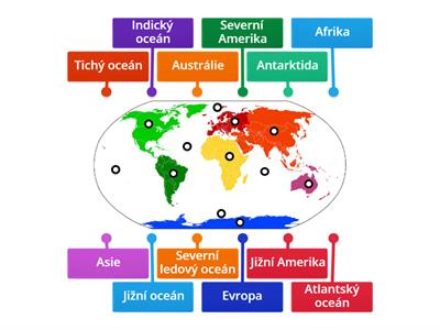 Slepá mapa kontinenty a oceány - Výukové zdroje