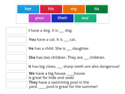 Possessive adjectives and pronouns - Teaching resources