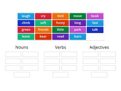 Parts of speech nouns verbs - Teaching resources