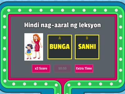 Wordwall sanhi at bunga - Aktibidad sa pagtuturo