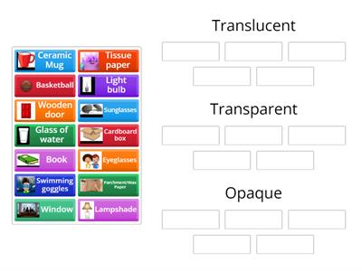 Translucent transparent opaque - Teaching resources
