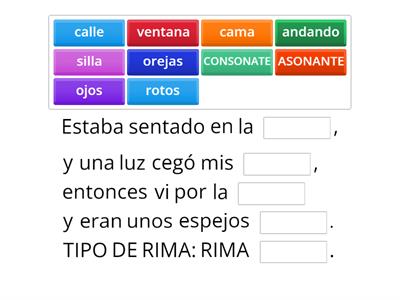 Rima consonante consonante - Recursos didácticos