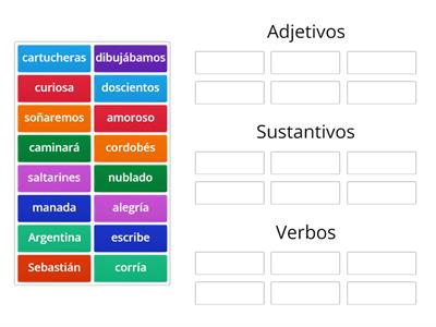 Juegos de sustantivos adjetivos y verbos - Recursos didácticos